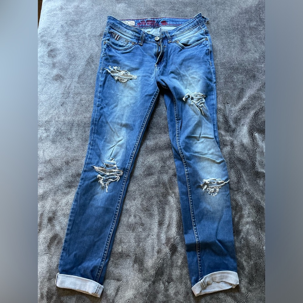 Soft Ripped Jeans (Cropped Look) - Gem